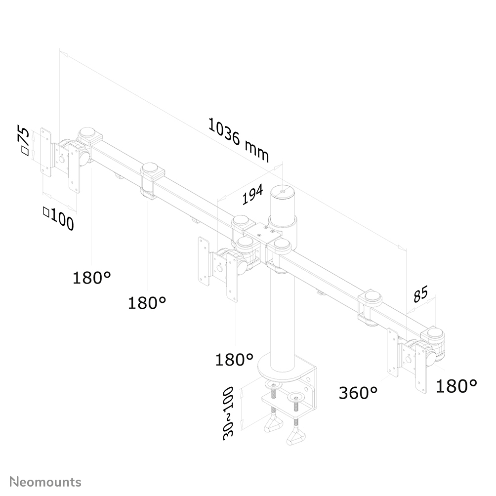 FPMA-D960D3 - Neomounts FPMA-D960D3 Monitorarm 10-21" - Neomounts